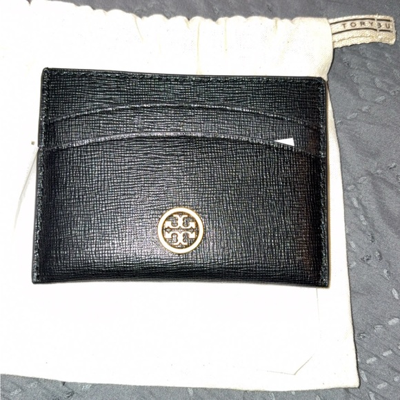 Tory Burch | Bags | Tory Burch Black Card Case With Gold Logo | Poshmark